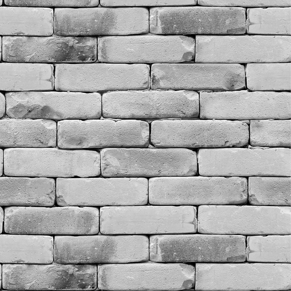 Papel De Parede Tijolos Tons De Cinza Arquiprojeto